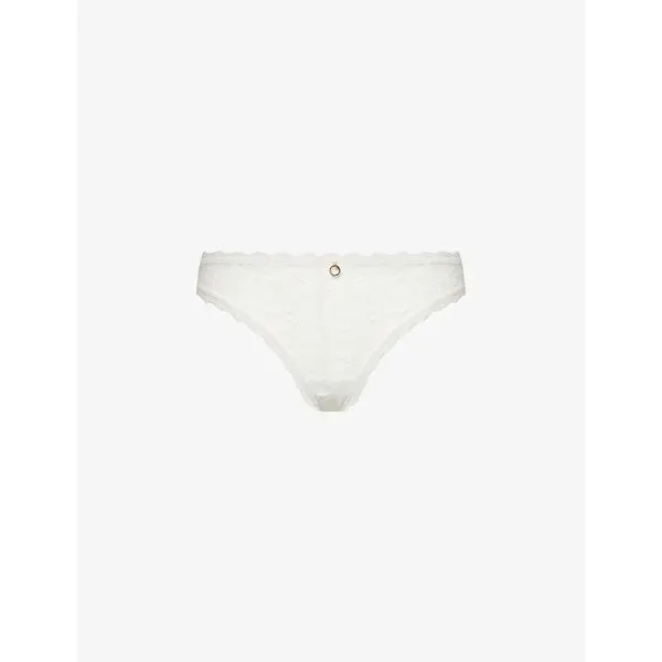 AUBADE Rosessence Mid-rise Stretch-lace Tanga Briefs - Opale