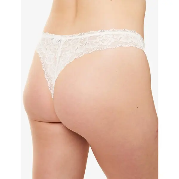 AUBADE Rosessence Mid-rise Stretch-lace Tanga Briefs - Opale
