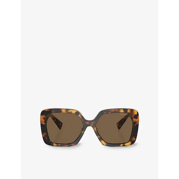 Miu Miu Butterfly-frame Acetate Sunglasses - Brown