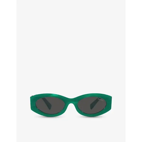 Miu Miu Oval-frame Sunglasses - Green