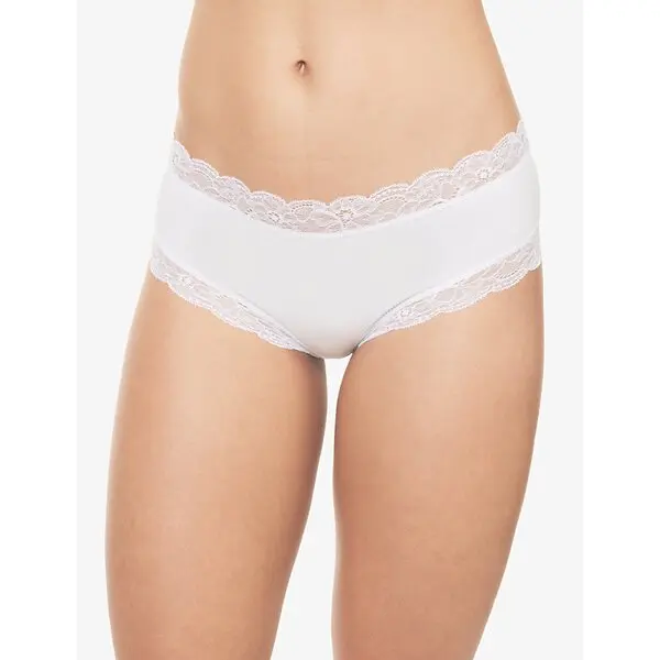 Hanro Mid-rise Lace-trim Stretch-cotton Briefs