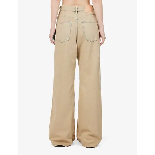 Acne Studios Brand-patch Wide-leg High-rise Denim Jeans