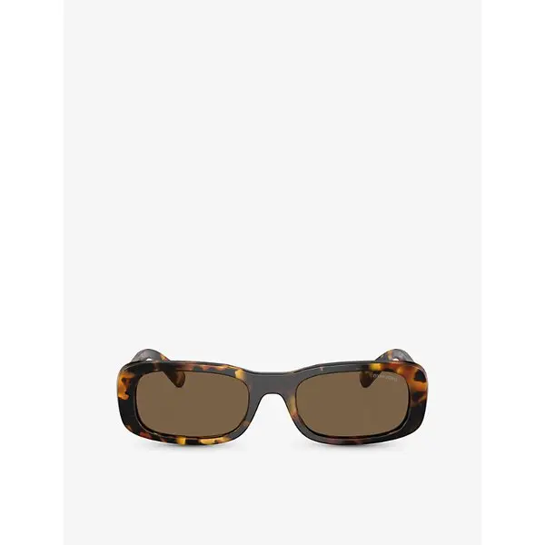 Miu Miu Mu 08zs Rectangle Sunglasses - Brown