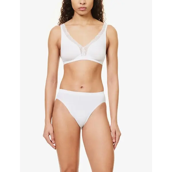 Hanro Mid-rise Seamless Stretch-woven Briefs - White