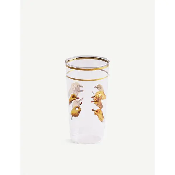 SELETTI Toiletpaper Printed Glass Tumbler 13cm - One-color