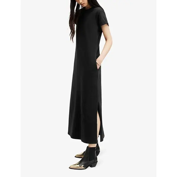 chinese dress ladies AllSaints Women's Dresses Anna SNK Maxi Dress Black UK 6/US 2 at Amazon  Women's Clothing store main image 1
