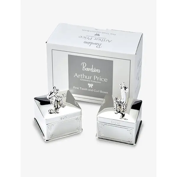 ARTHUR PRICE Giraffe First Hair And First Tooth Silver-plated Box Set Of Two - Silver Plated