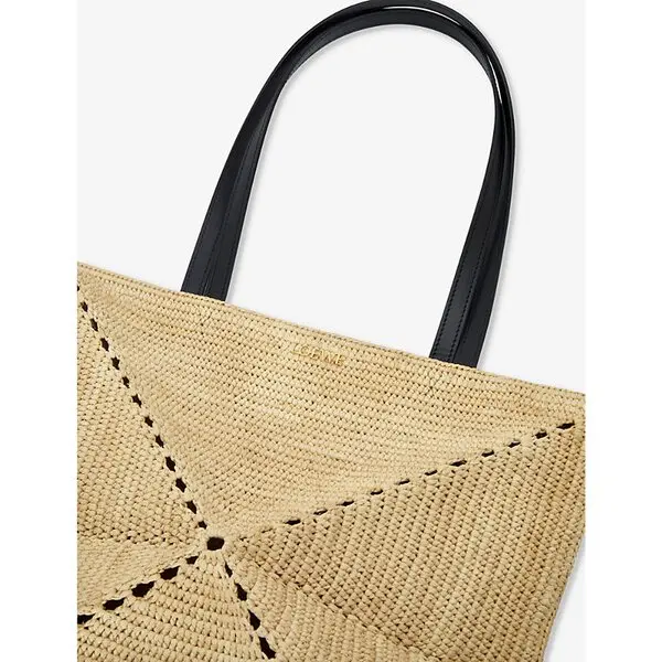 Loewe X Paula's Ibiza Puzzle Fold Medium Raffia Tote Bag - Natural