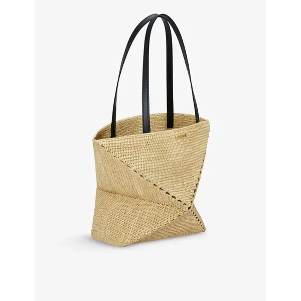 Loewe X Paula's Ibiza Puzzle Fold Medium Raffia Tote Bag - Natural
