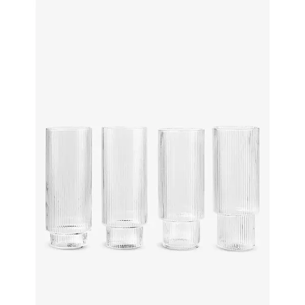 FERM LIVING Ripple Long Stackable Glasses Set Of Four - One-color