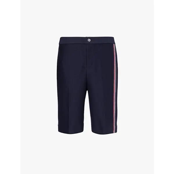 Thom Browne Striped-trim Straight-leg Cotton Shorts