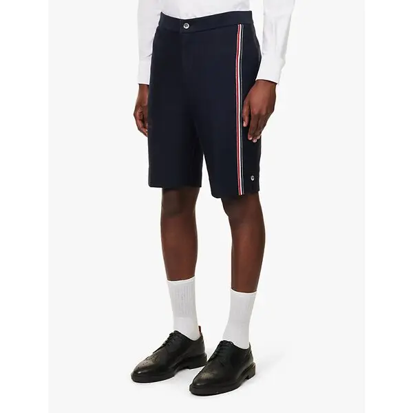 Thom Browne Striped-trim Straight-leg Cotton Shorts