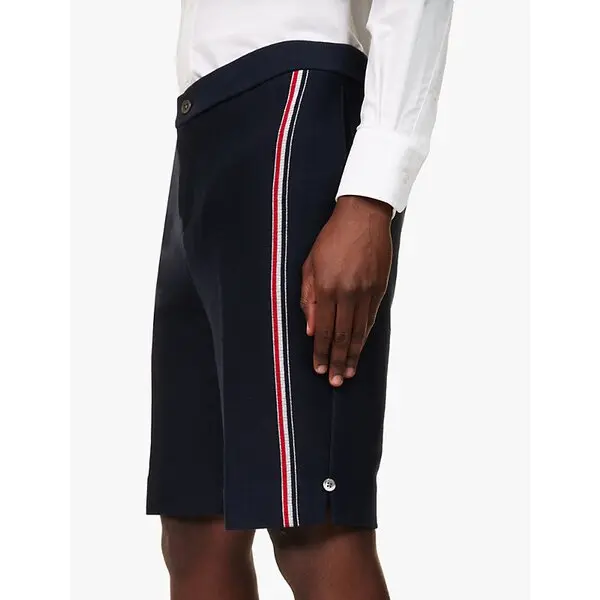 Thom Browne Striped-trim Straight-leg Cotton Shorts
