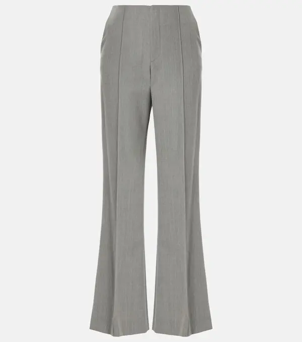 Chloé Wool Flared Trousers - Grey