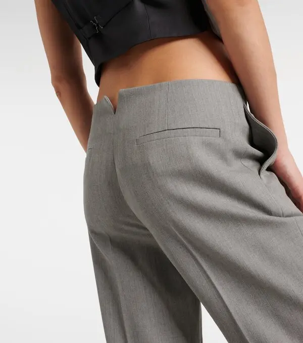 Chloé Wool Flared Trousers - Grey