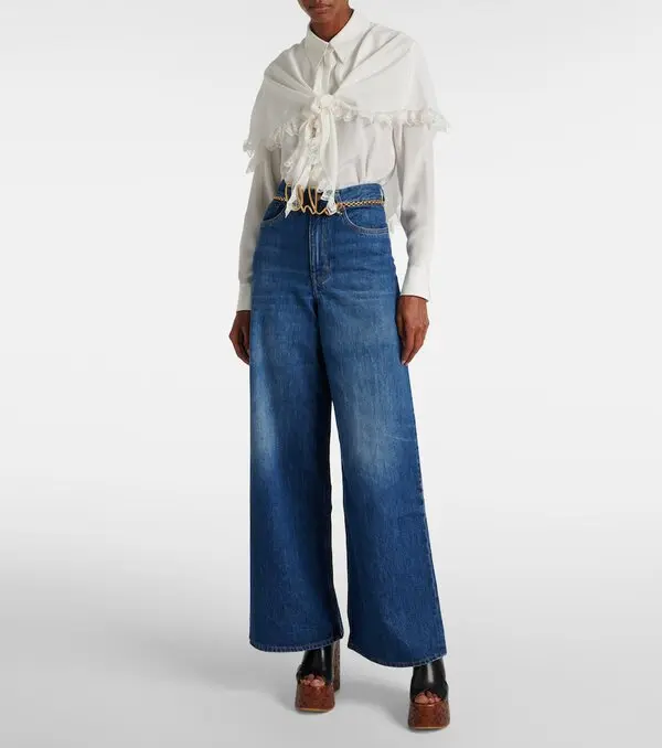 Chloé Knotted Heritage Silk Crêpe De Chine Blouse - White