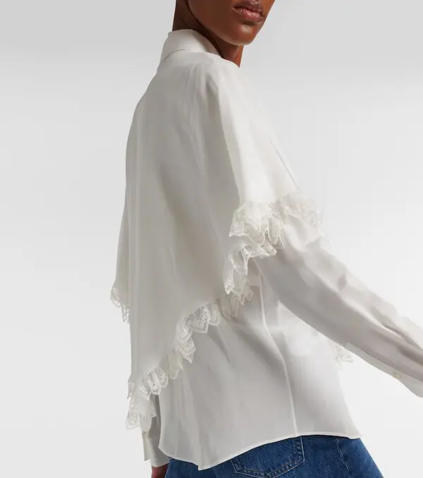 Chloé Knotted Heritage Silk Crêpe De Chine Blouse - White