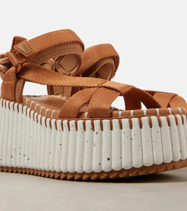 Chloé Nama 80 Wedge Sandals