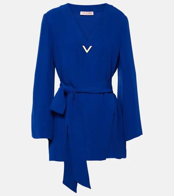Valentino Garavani Vgold Cady Couture Belted Blouse