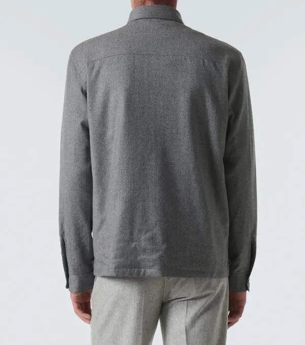 Zegna Padded Wool Mélange Overshirt - Grey