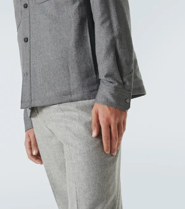 Zegna Padded Wool Mélange Overshirt - Grey