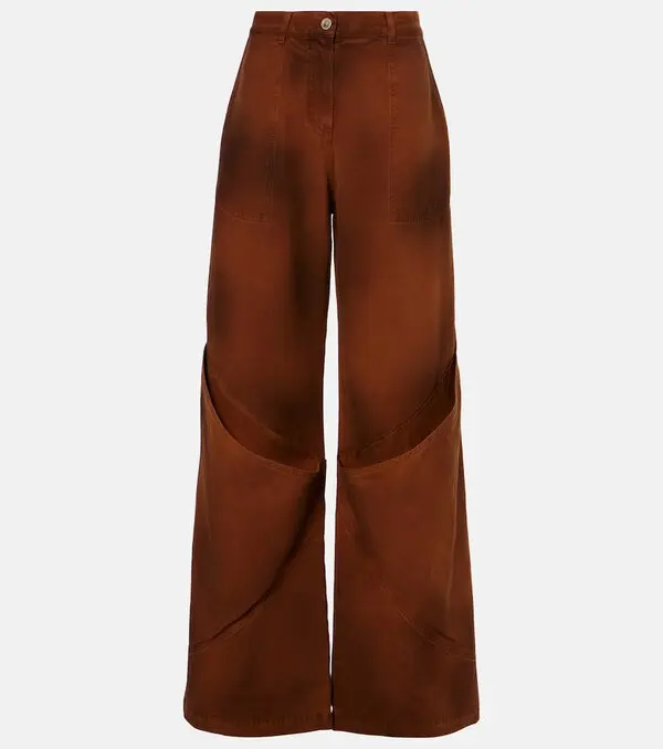 Attico Oversized Wide-leg Jeans - Brown