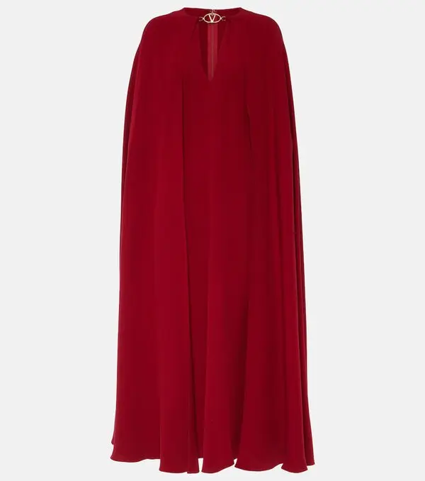 Valentino Garavani Cady Couture Caped Silk Gown