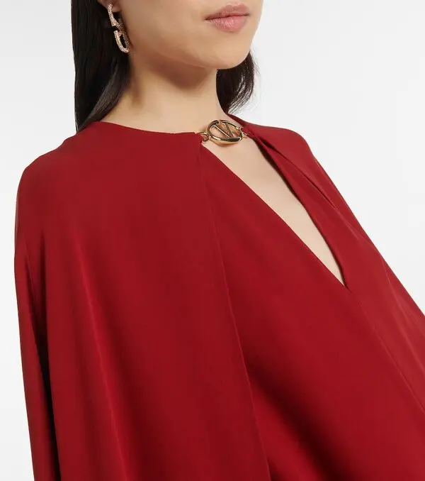 Valentino Garavani Cady Couture Caped Silk Gown