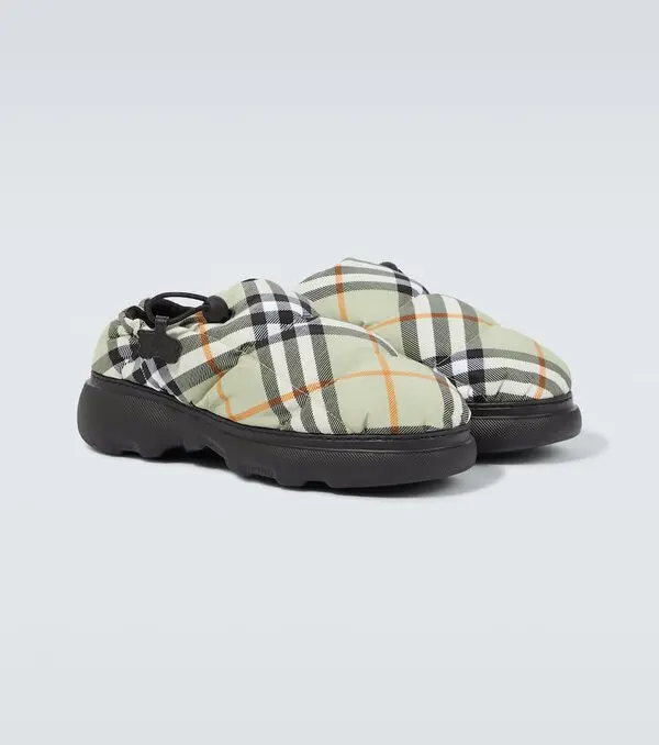 Burberry Check Quilted Mules