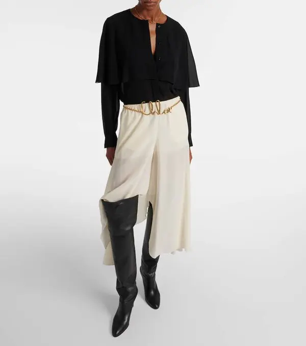 Chloé Mid-rise Silk Georgette Culottes