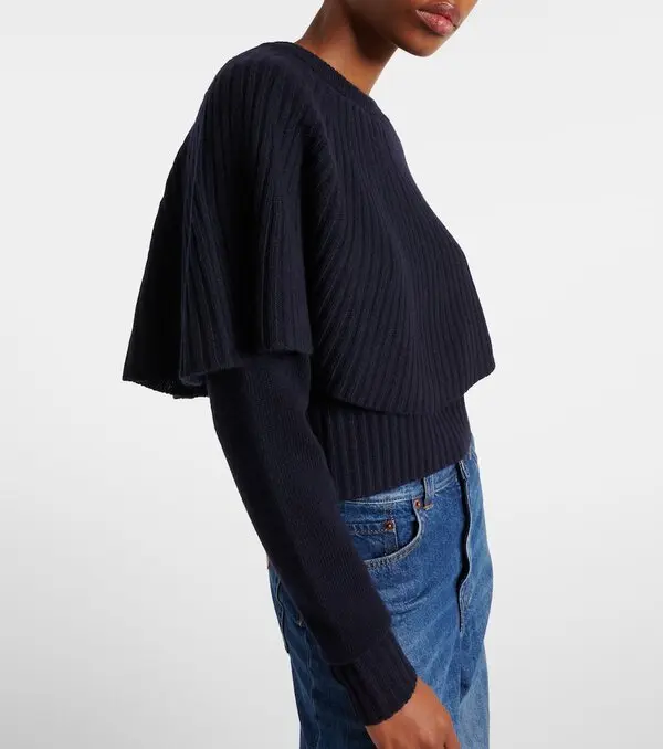 Chloé Caped Wool And Cashmere Top