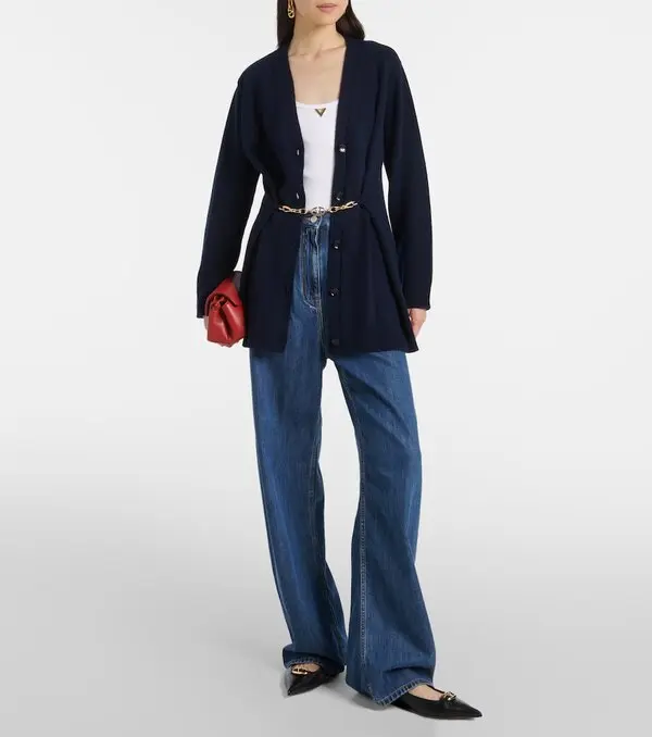 Valentino Garavani Chain-detail Virgin Wool Cardigan
