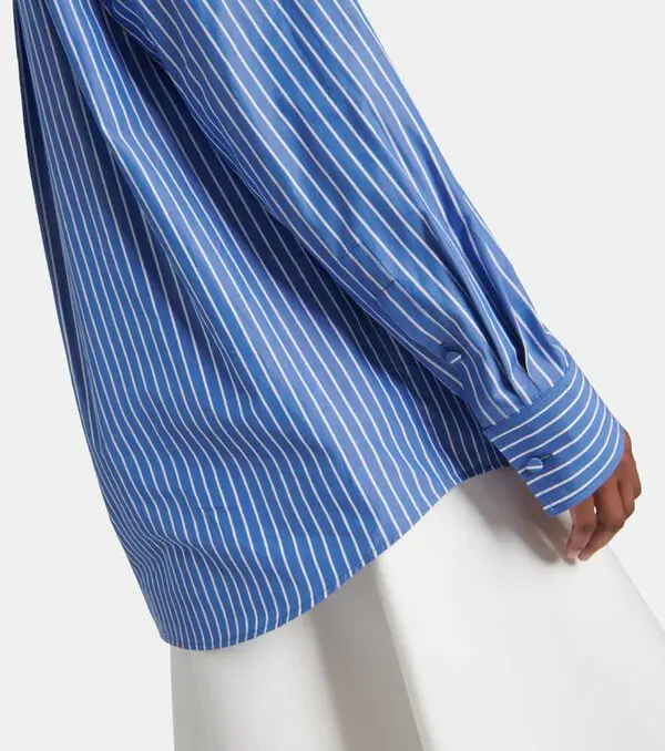 Valentino Garavani Vgold Striped Cotton Poplin Blouse
