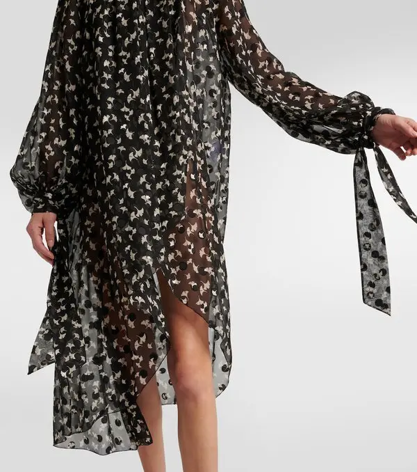 Chloé Floral Silk Chiffon Midi Dress