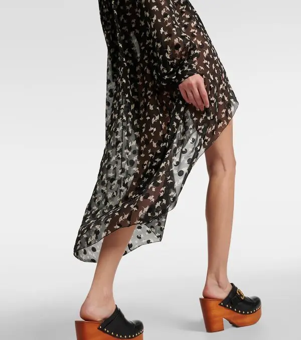 Chloé Floral Silk Chiffon Midi Dress