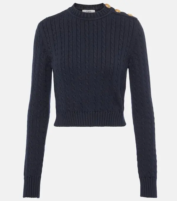 Chloé Cropped Cable-knit Sweater