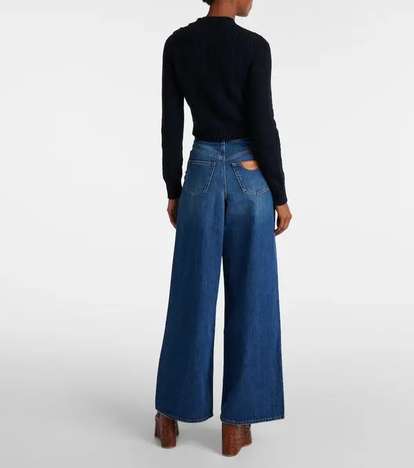 Chloé Cropped Cable-knit Sweater