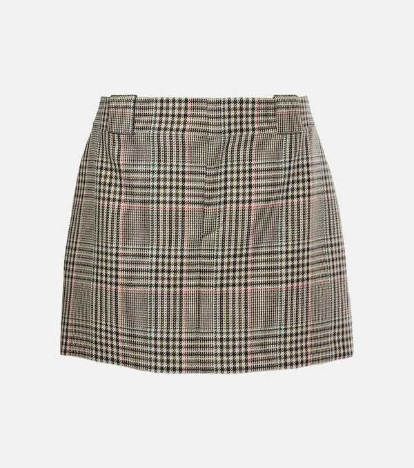 Chloé Checked Wool Miniskirt