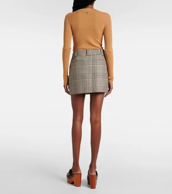 Chloé Checked Wool Miniskirt
