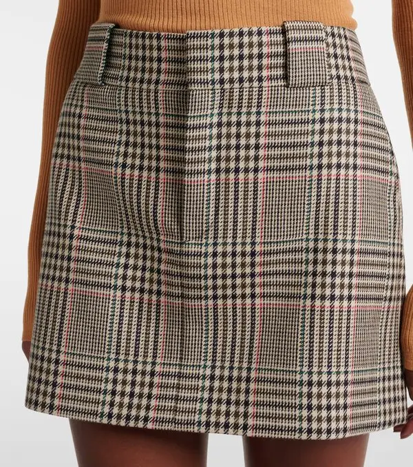 Chloé Checked Wool Miniskirt