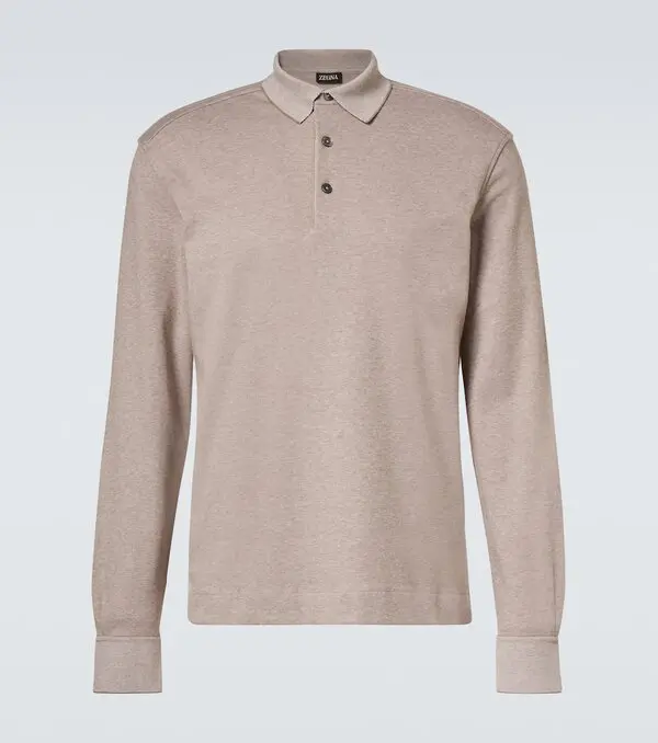 Zegna Cotton Polo Sweater - Neutrals