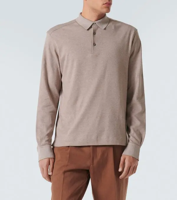 Zegna Cotton Polo Sweater - Neutrals