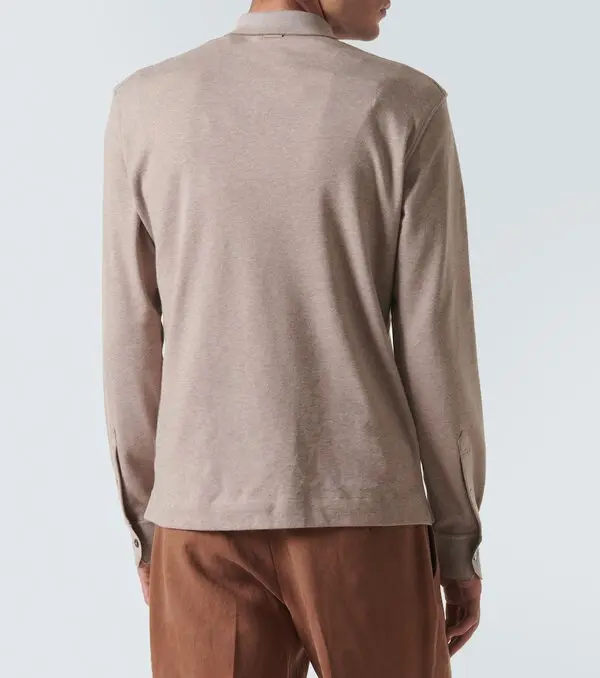 Zegna Cotton Polo Sweater - Neutrals