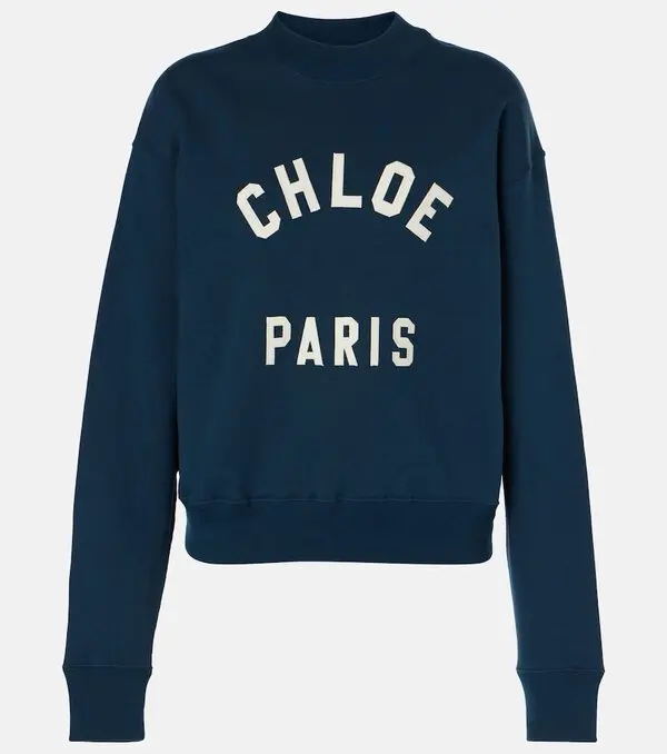 Chloé Logo Fleece Sweatshirt - Blue