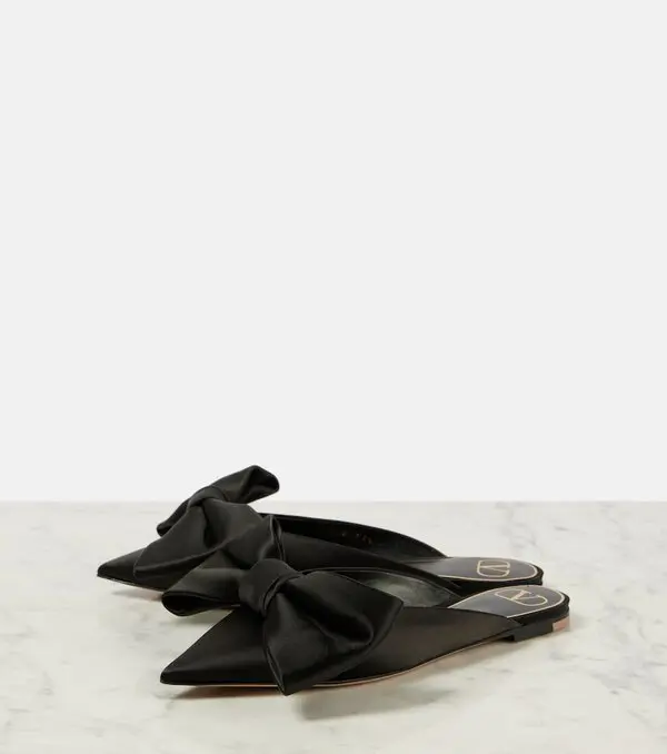 Valentino Garavani Un Château Bow Satin Mules