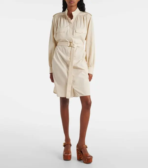 Chloé Belted Cotton Midi Dress