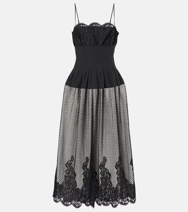 Simkhai Katelyn Lace Midi Dress In Black - 20% Off | Editorialist