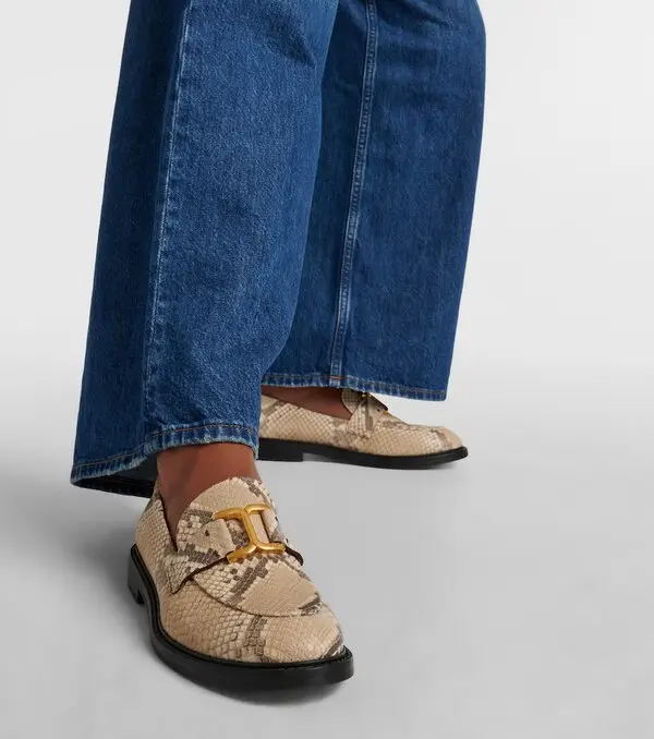 Chloé Marcie Leather Loafers - Beige