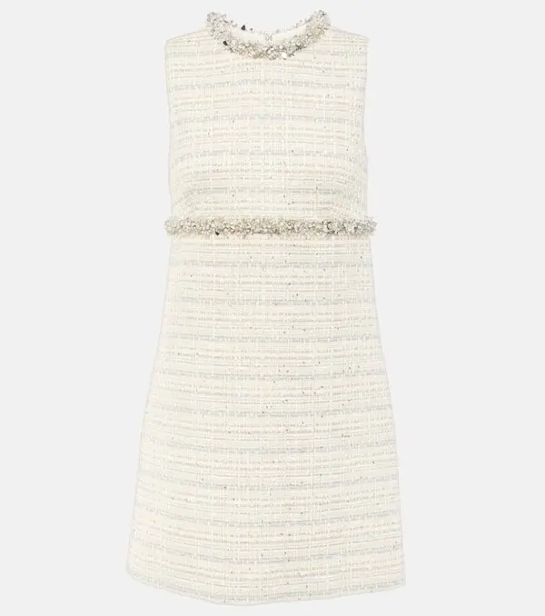 Valentino Garavani Embellished Tweed Minidress