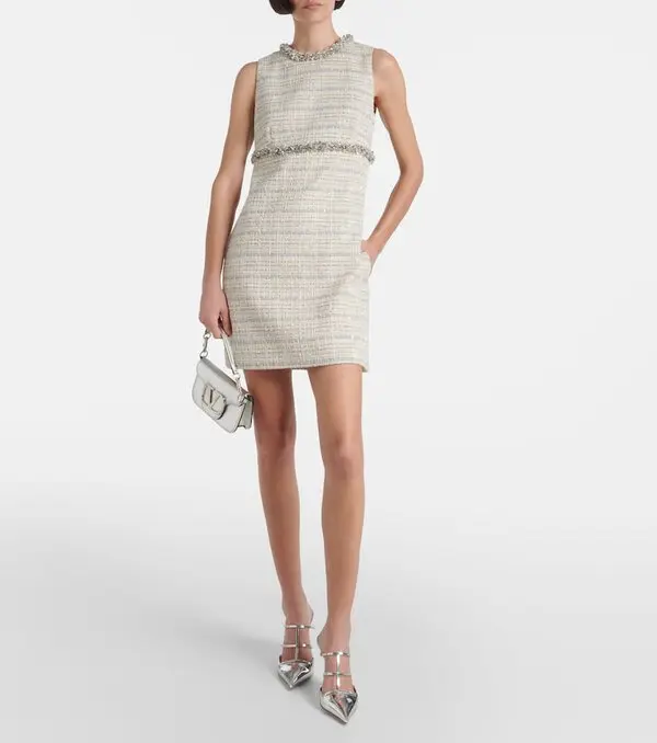 Valentino Garavani Embellished Tweed Minidress